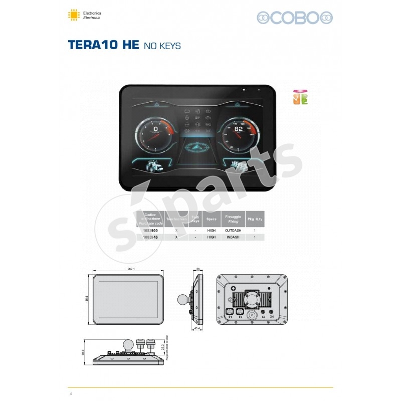 DISPLAY TERA 10 HE NO KEYS INDASH 3B6