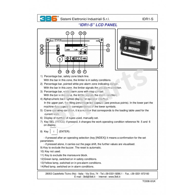 3B6 IDR1S REDUCED DISPLAY INDICATOR